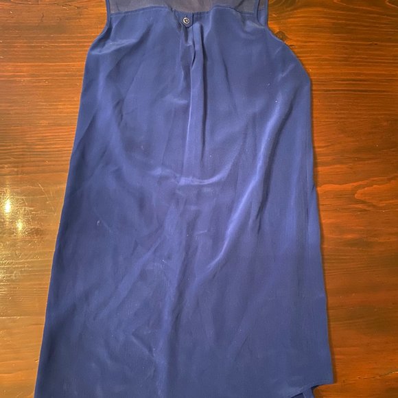 Club Monaco | Dresses | Club Monaco Silk Sleeveless Shirt Dress Royal ...